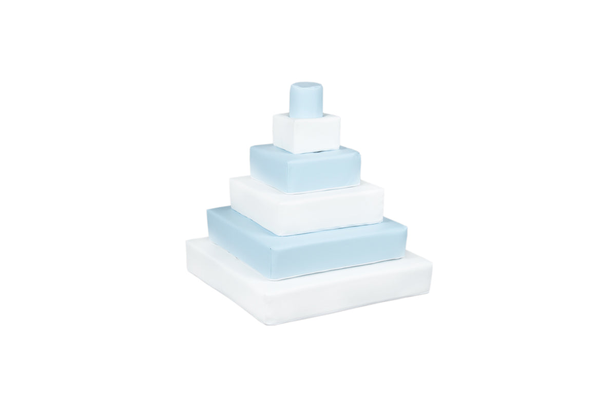 Pastel Blue and White Stacking Pyramid Blocks – The Luxury Nursery ...