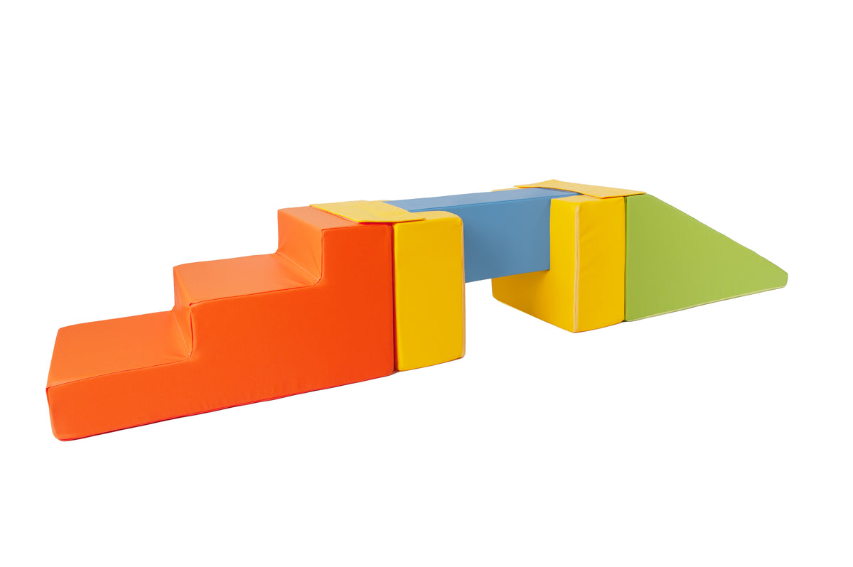 Balance Beam Step & Slide Soft Play Multi Coloured with Blue or Red Br ...