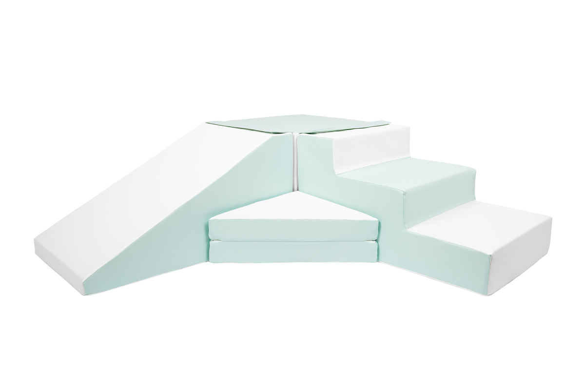 Mint & White Soft Play Step & Slide Set – The Luxury Nursery Company Ltd