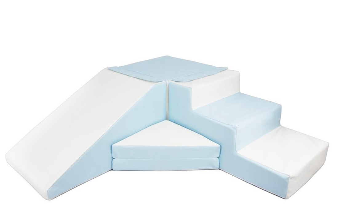 Pastel Blue & White Soft Play Step & Slide Set – The Luxury Nursery ...