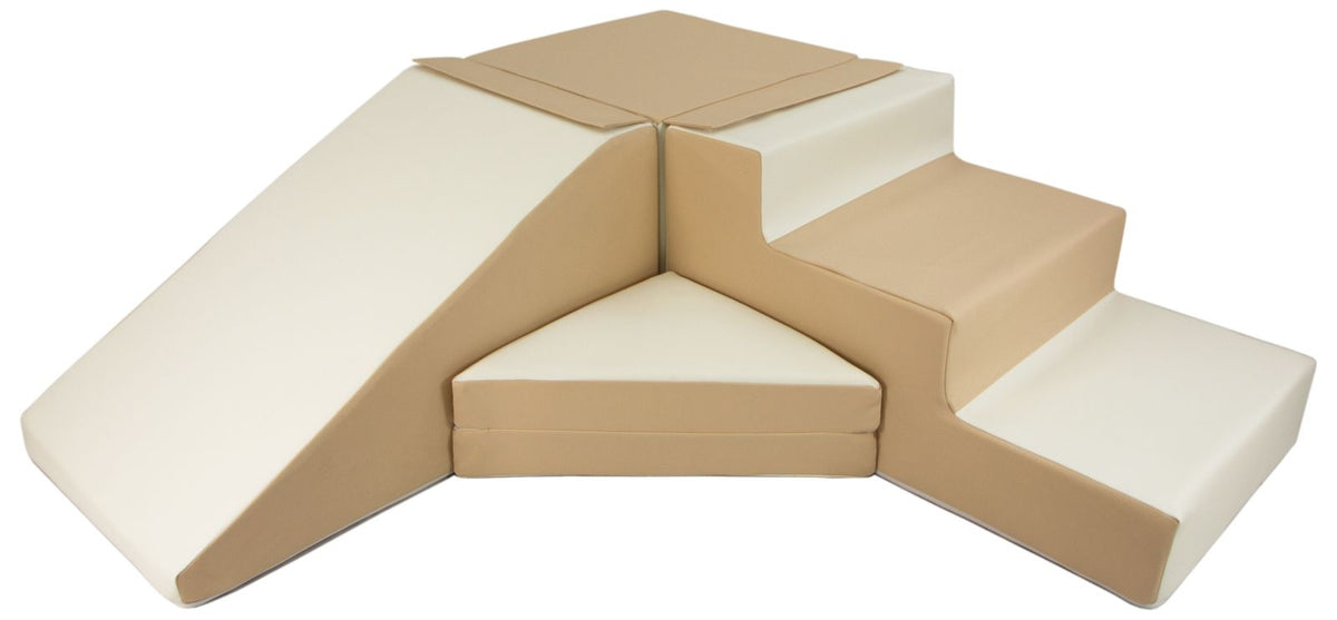 Beige and White Soft Play Step & Slide Set – The Luxury Nursery Company Ltd
